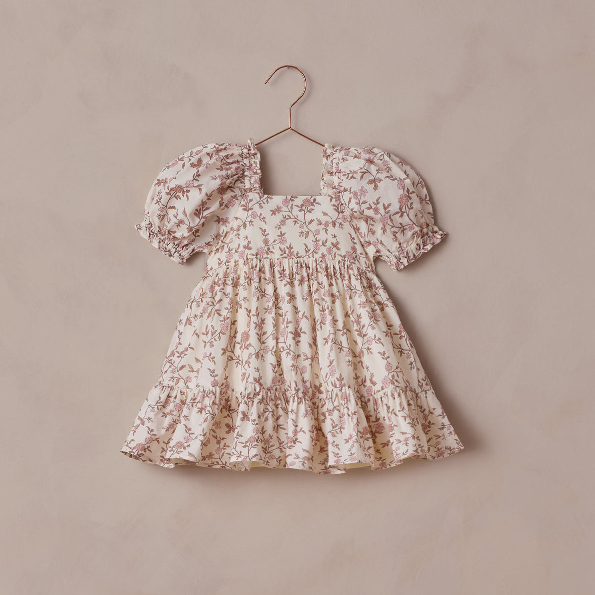 Robe longue volant | Louella - Rose meadow
