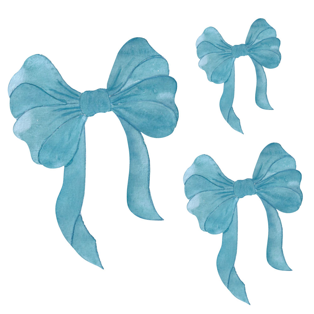 Reusable wall sticker - Blue bows