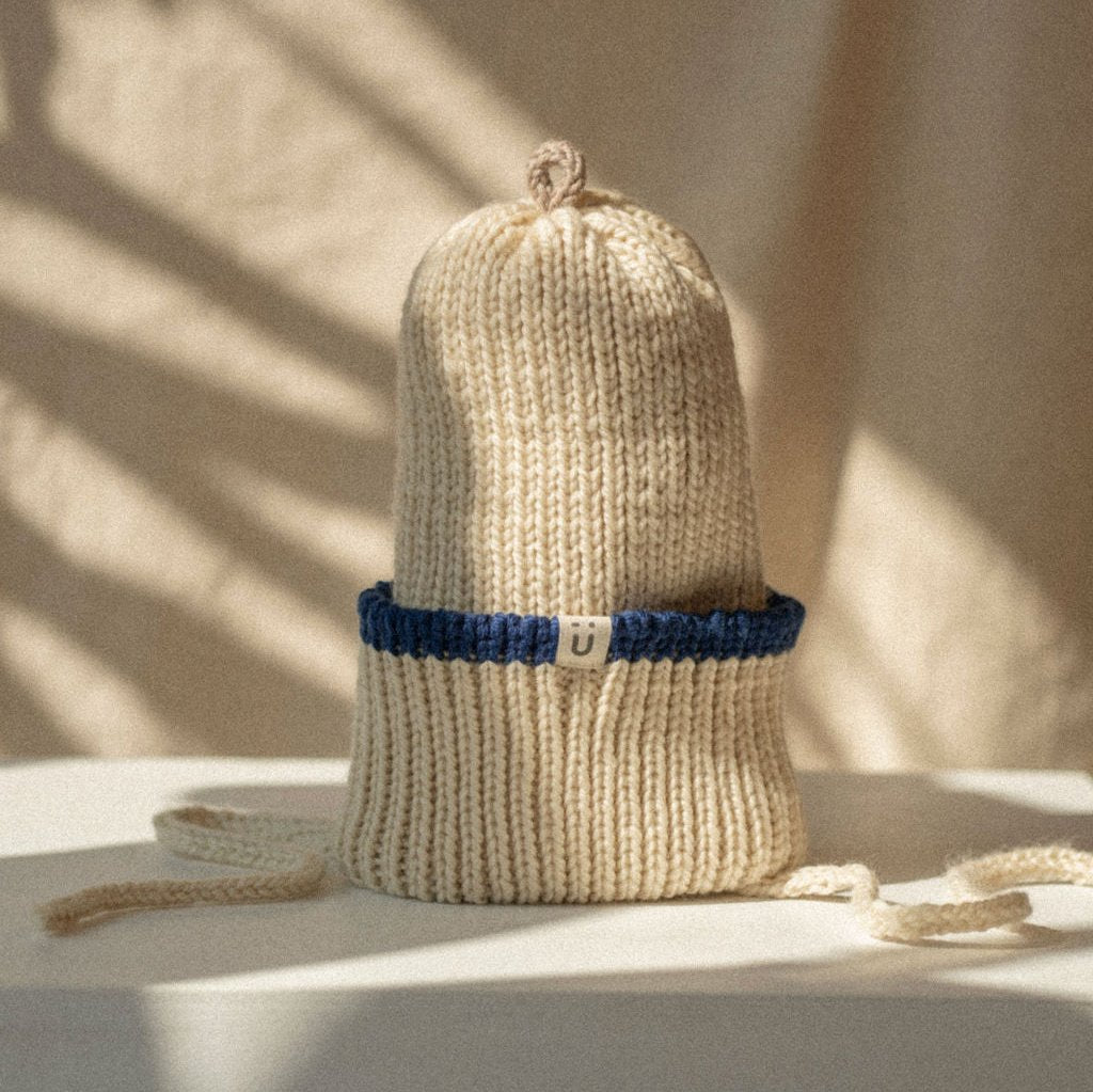 Tuque Enfant en laine de mérinos - Érable / Beige
