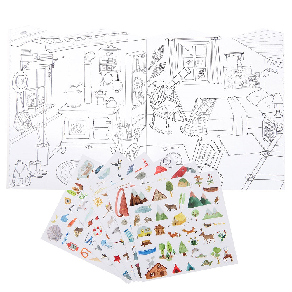 Cahier à colorier + collants - L'Explorateur | Moulin roty | Les ptits ...
